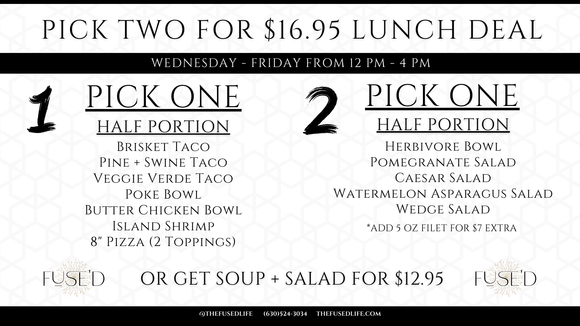 Fuse'd Pick Two Lunch Deal | Fuse'd | Food + Cocktails in Plainfield, IL
