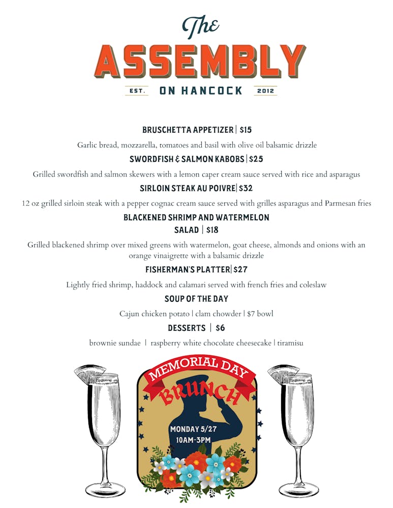 Daily Specials | Assembly | American Restaurant in Quincy, MA