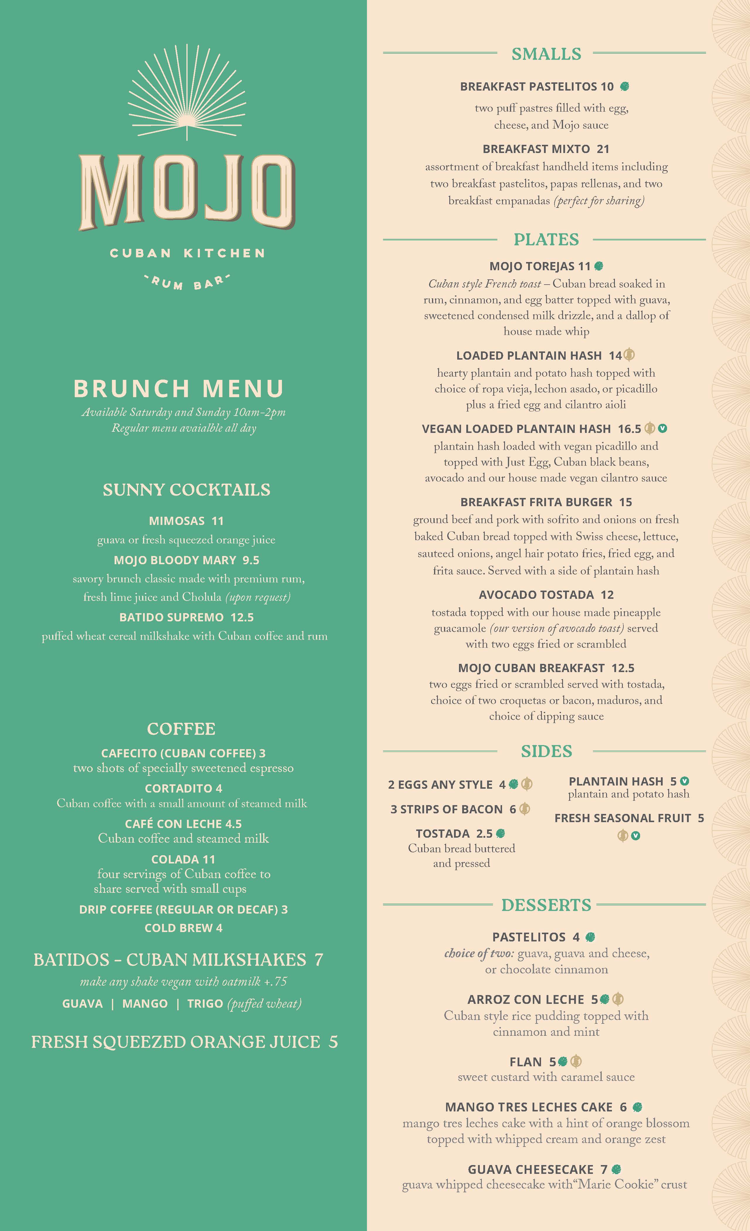 Menus | Mojo Cuban Kitchen in Tucson, AZ