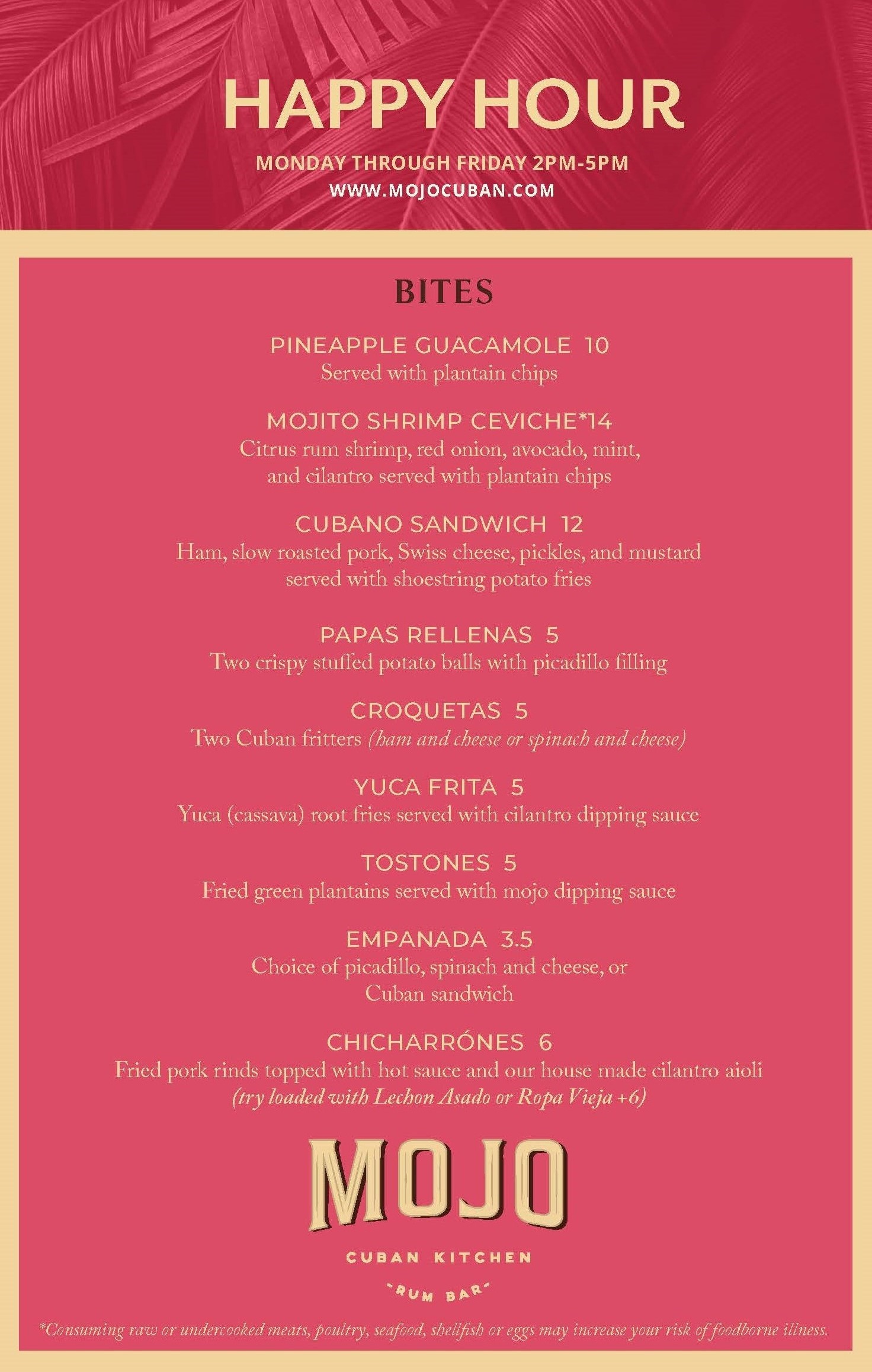 Menus | Mojo Cuban Kitchen in Tucson, AZ