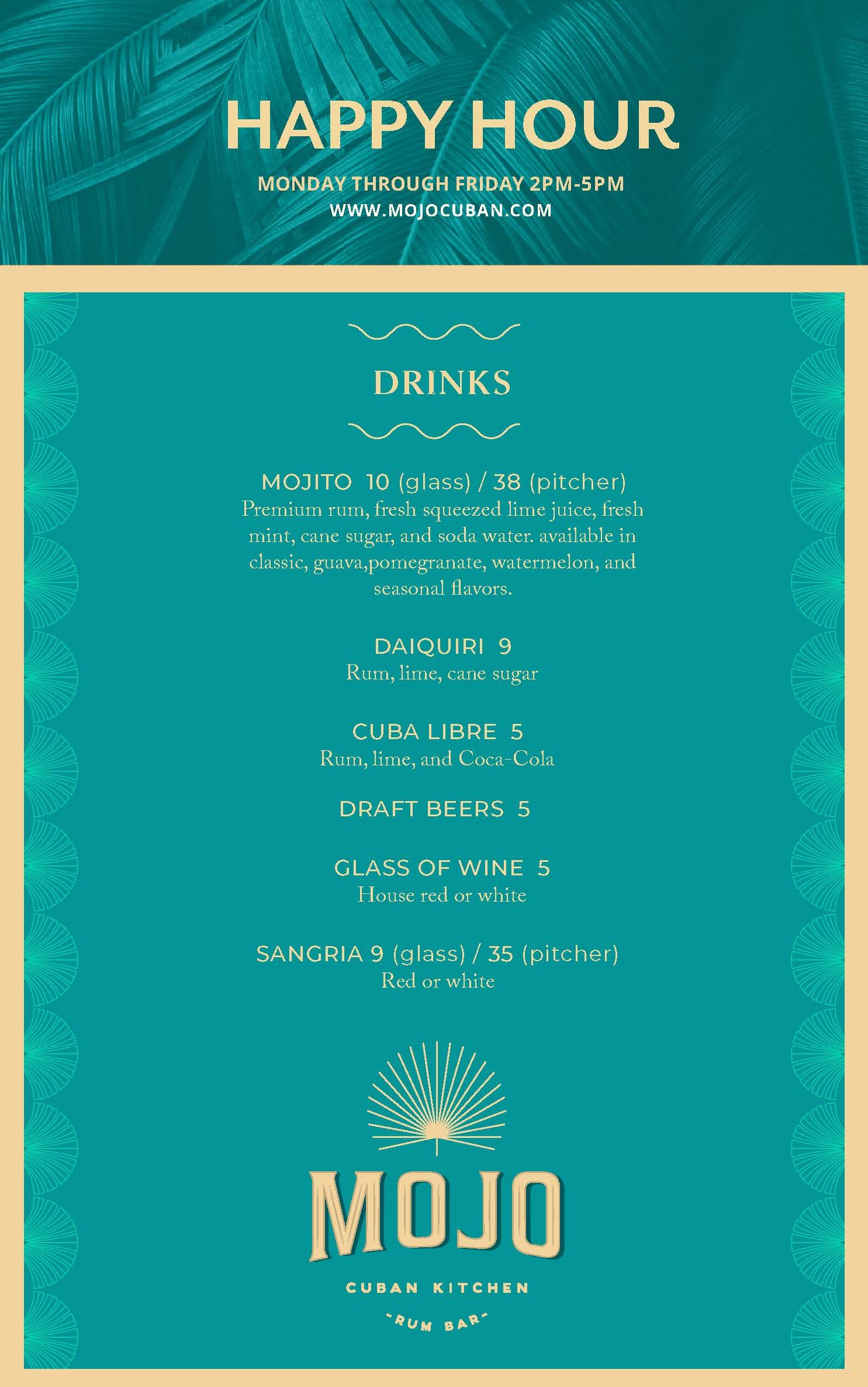 Menus | Mojo Cuban Kitchen in Tucson, AZ