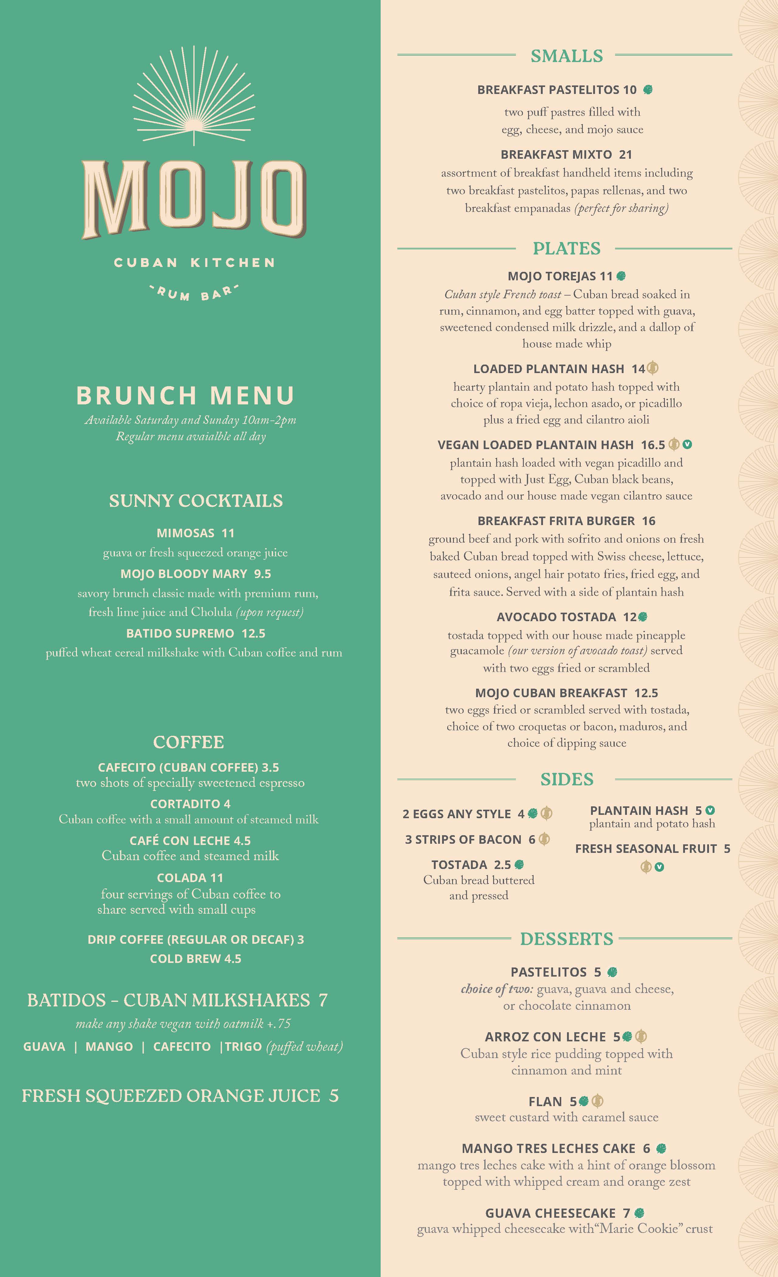 Menus | Mojo Cuban Kitchen in Tucson, AZ