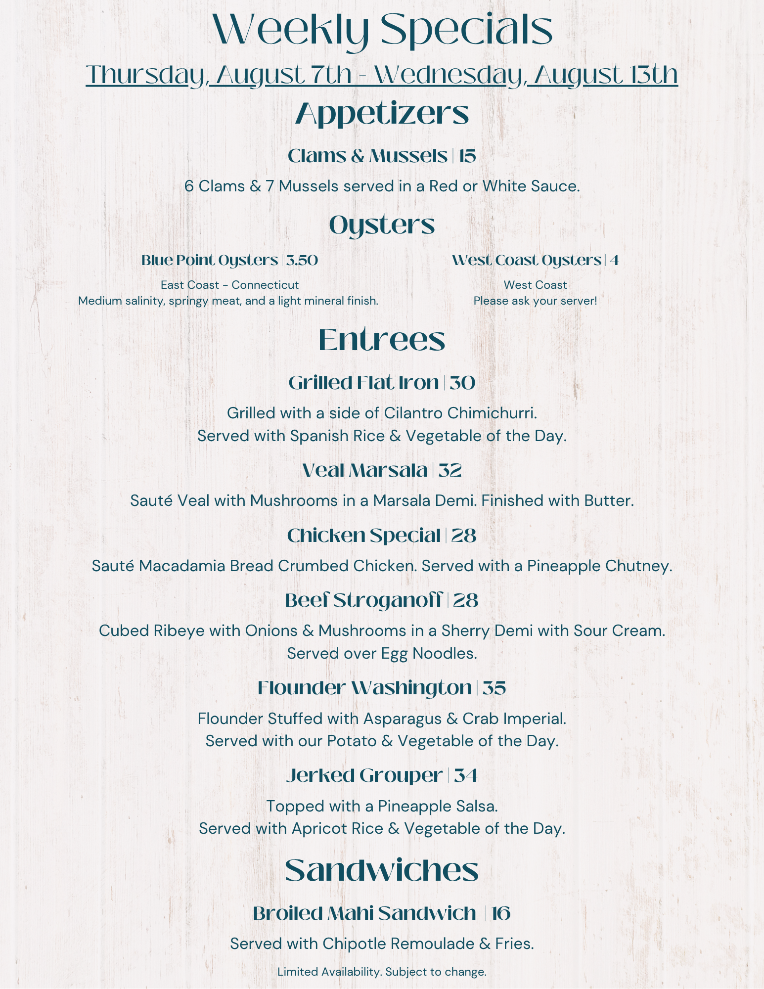 Menus | Mendenhall Inn in Mendenhall, PA