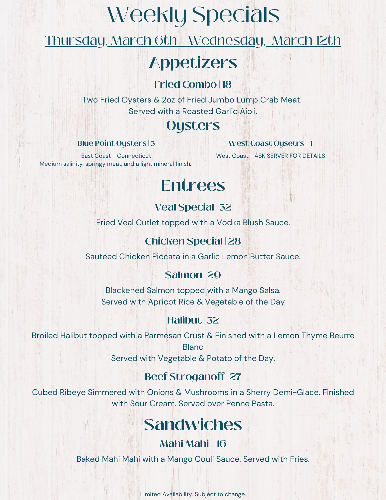 Menus | Mendenhall Inn in Mendenhall, PA