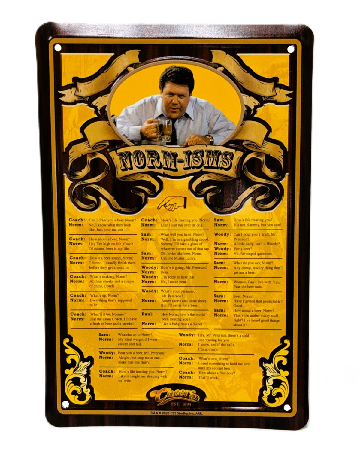 Normism's Sign [28NORM00] | Cheers Boston | American Restaurant & Pub ...