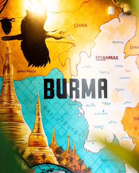 Map of Burma Mural | Burma Love | Bringing the Bold Flavors of Burma to ...